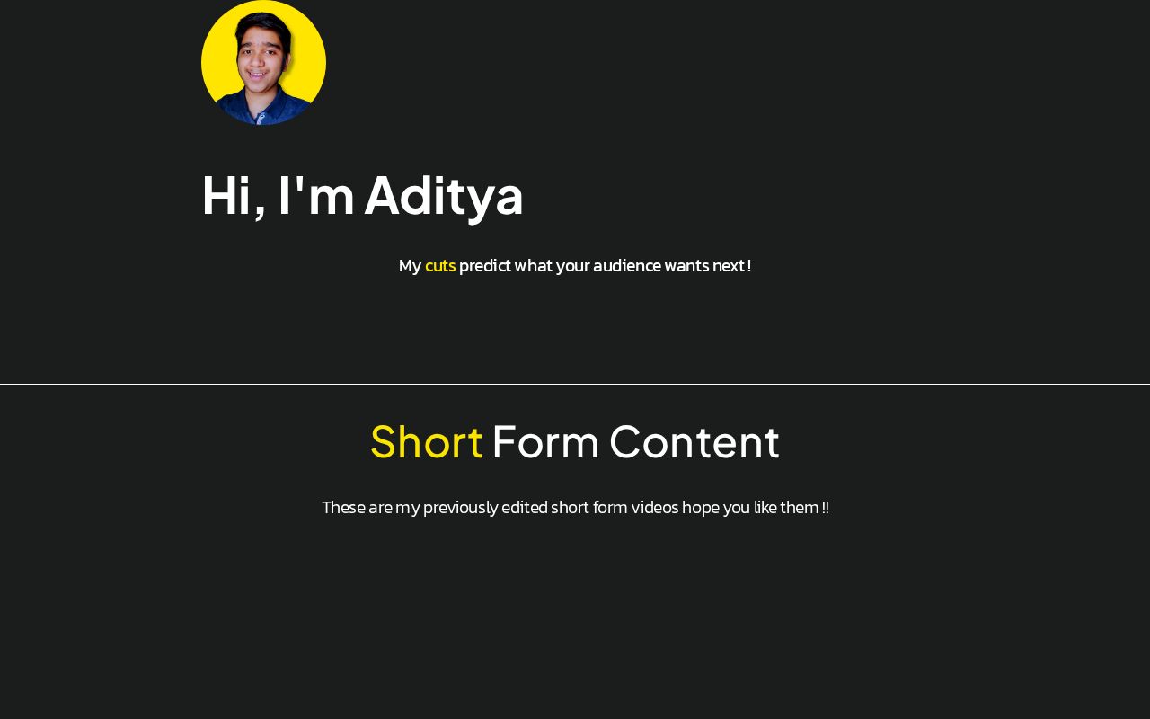 Aditya's Portfolio